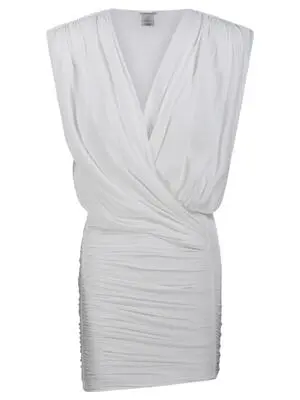 AMAZUIN Candice Draped Mini Dress - White
