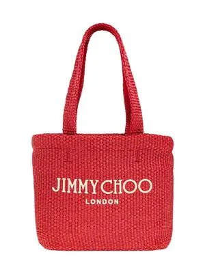 JIMMY CHOO Jimmy Choo Woven Tote Bag With Dual Handles Ruby Gold