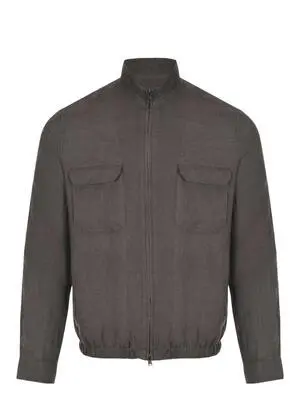 Herno Stand Collar Pocket Jacket - Dark Brown