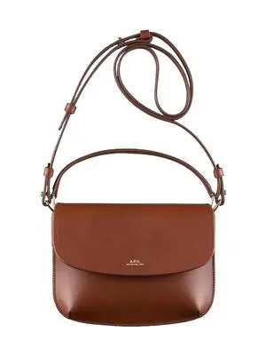 A.p.c. Sarah Logo Detailed Mini Shoulder Bag - Brown