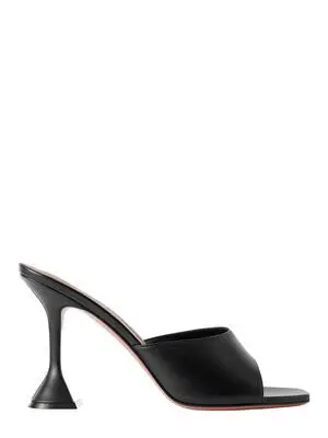 Amina Muaddi Lupita Leather Mules - Black