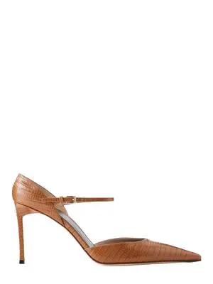 TOM FORD Snake-effect Leather Pumps - Brown
