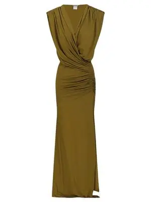 AMAZUIN Meghan Draped Maxi Dress - Brown