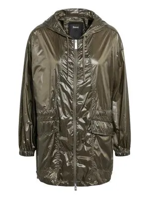 Herno Long-sleeved Hooded Parka With Drawstring Detail - Olive Green
