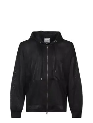 WOOYOUNGMI Zip-up Mesh Hoodie - Black