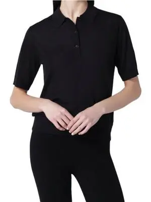 Loulou De Saison LouLou De Saison Migo Fluid Cashmere Polo Black