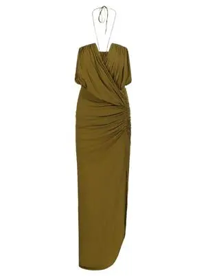 AMAZUIN Giselle Draped Maxi Dress - Brown