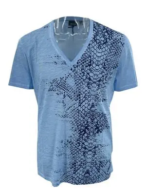 Just Cavalli V-neck Short-sleeved T-shirt - Blue