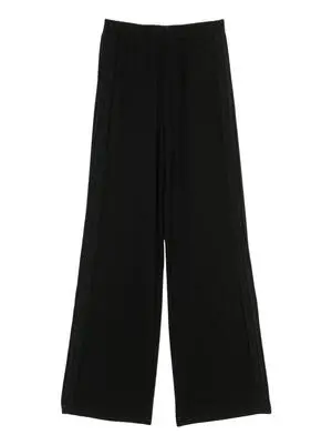 TWINSET Crêpe De Chine Trousers With Lace Details - Black