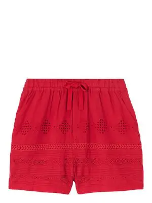 Isabel Marant Étoile Damina Broderie Anglaise Shorts - Red