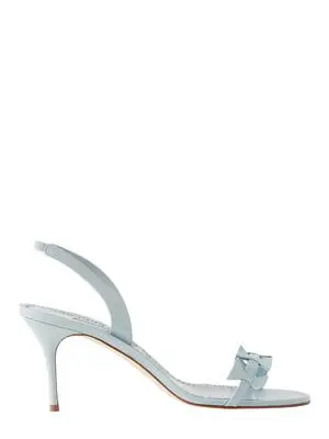 Manolo Blahnik Leather Slingback Sandals With 70mm Heels - Green