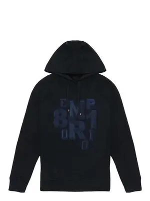 Emporio Armani Embroidered Logo Hoodie - Black