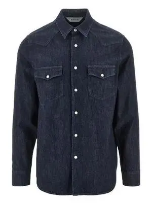 Aspesi Pointed Collar Long-sleeved Shirt - Black