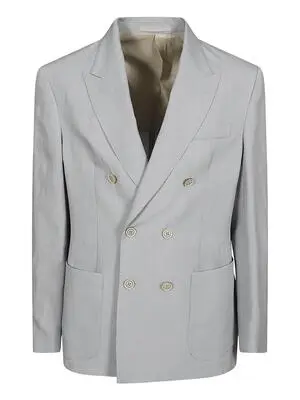 Eleventy Double-breasted Patch-pocket Blazer - Gray