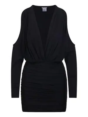 AMAZUIN Olivia Draped Mini Dress - Black