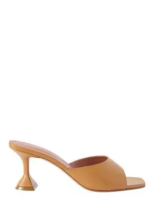 AMINA MUADDI Amina Muaddi Leather Mules With Sculptural Heel