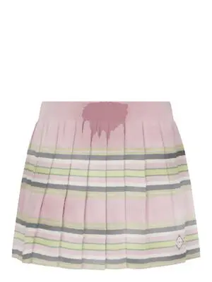 Casablanca Striped Pleated Mini Skirt - Pink