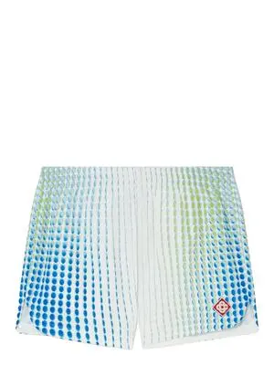 Casablanca Printed Poly Taffeta Shorts - White