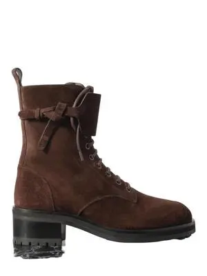 JIMMY CHOO Jimmy Choo Suede Ankle Boots With Block Heel And Lug Sole