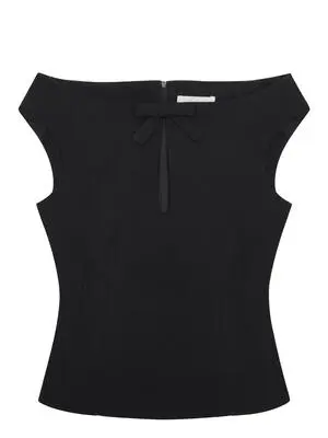 SHUSHU/TONG Sleeveless Top With Bow Detail - No