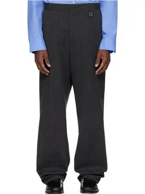 WOOYOUNGMI Pleated Zipper Casual Pants - Black