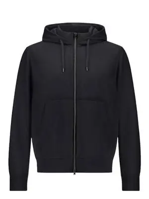 Herno Zip-up Drawstring Hooded Jacket - Navy Blue