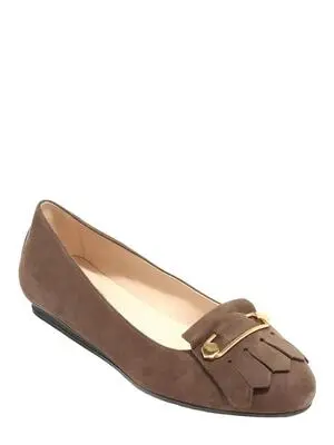 TOD'S Logo Detail Ballerina Flats - Brown
