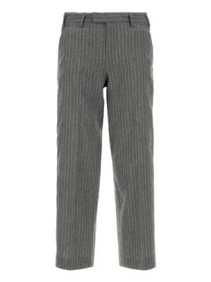 PT TORINO Emma Pinstripe Tailored Trousers - Black