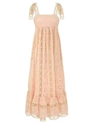 Zimmermann Awaken Textured Stripe Maxi Dress - Pinkish