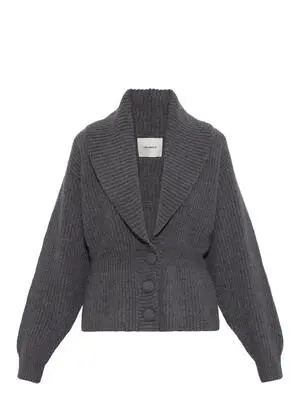 LISA YANG Lisa Yang Shawl Collar Button Detailed Cardigan Graphite