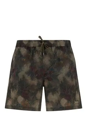 Herno Floral Print Swim Shorts - Mud
