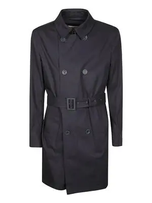 Herno Belted Double-breasted Coat - Black