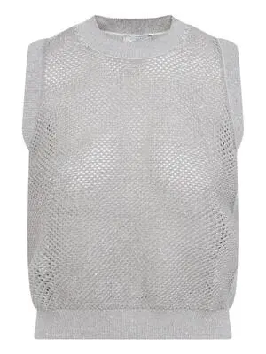 Peserico Open-knit Vest - Gray