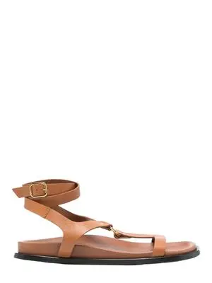 ALOHAS ALOHAS Leather Sandals With Buckle Ankle Strap And Ring Hardware