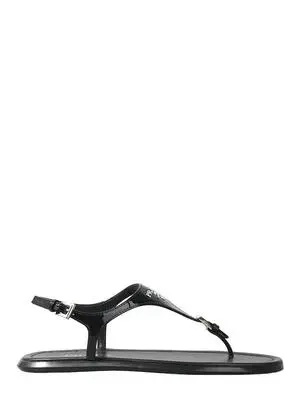 Prada Open Toe Logo Sandals - Black