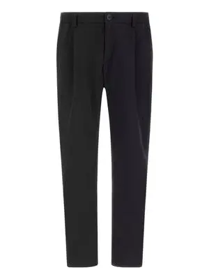 Herno Seersucker Trousers With Pleated Elasticized Waist - Black