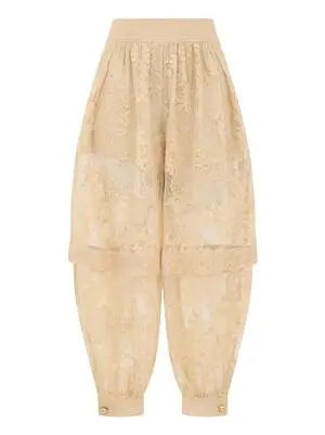 Zimmermann Luna Lace Floral Trousers - Cream