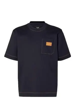 FENDI Fendi Logo Patch Crewneck T-Shirt