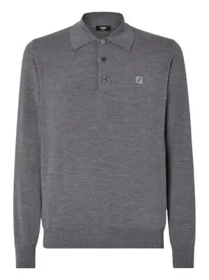 Fendi Long-sleeve Polo Shirt - Grey