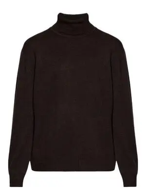LISA YANG Roll-neck Sweater With Dropped Shoulders - Dark Oak