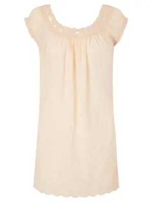 DÔEN Organic Cotton-voile Mini Dress With Lace Trims - No