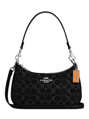 COACH Coach Signature Denim Laurel Shoulder Bag Sv/black