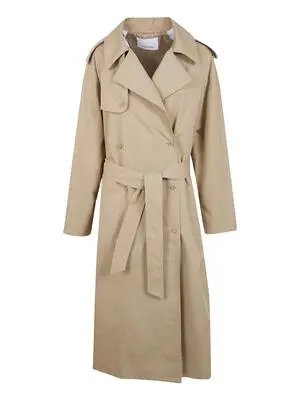 THE FRANKIE SHOP Riva Oversized Trench Coat - Camel