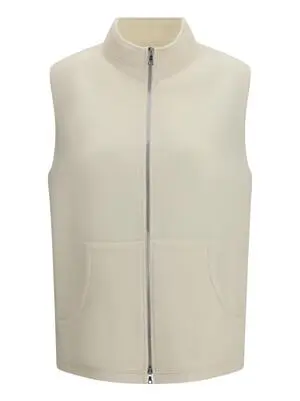 RIER Stand Collar Zip Gilet Jacket - Nude