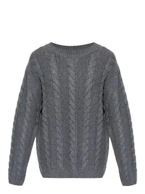 LISA YANG Cable Knit Crewneck Sweater - Grey