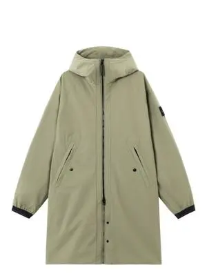 Stone Island Zip Up Hooded Parka - Military Green