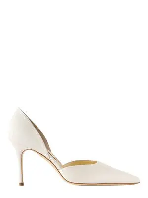 Manolo Blahnik Satin Pumps - White