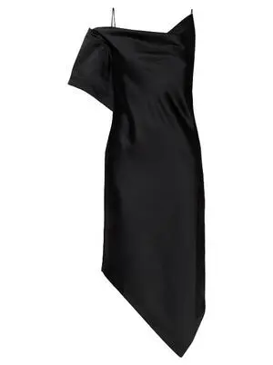 IRO PARIS Asymmetrical Draped Midi Dress - Black