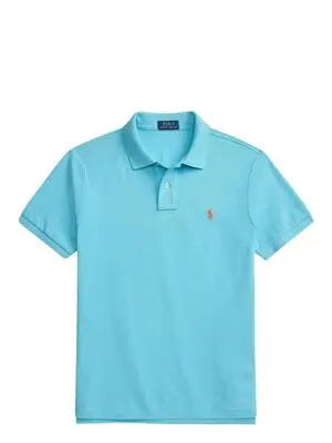 Polo Ralph Lauren Logo-embroidered Straight Hem Polo Shirt - Blue