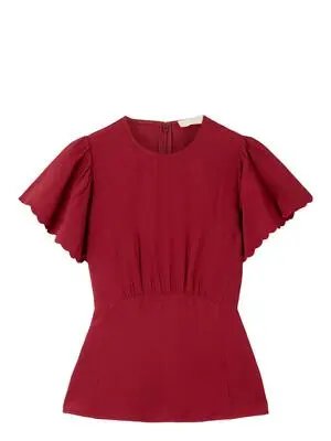 ULLA JOHNSON Ulla Johnson Nejma Ruffled Crepe Blouse